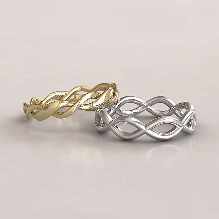 Weave Pattern Wedding Rings – dotJewellery.com