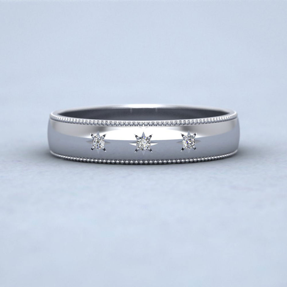Palladium Stone Set Wedding Rings – dotJewellery.com