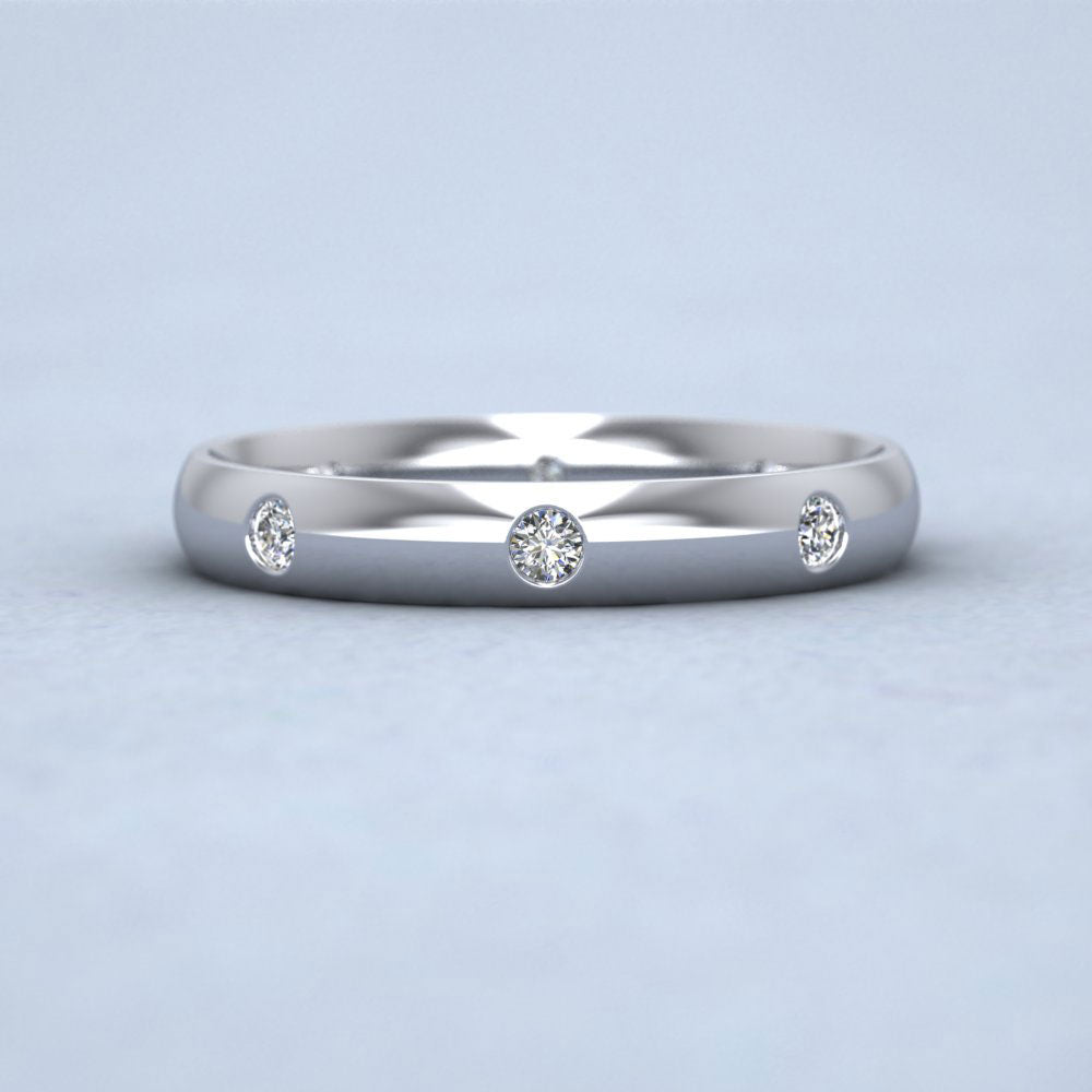 Eight Diamond Set 500 Palladium 3mm Wedding Ring – dotJewellery.com