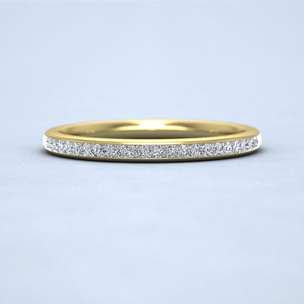 Princess Cut Diamond 0.25ct Half Channel Set Wedding Ring In 9ct Yello ...