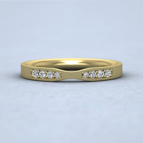 Pinch Shaped Wedding Ring In 9ct Yellow Gold 2.5mm Wide – dotJewellery.com