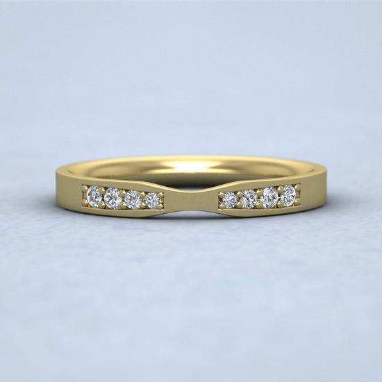 Pinch Shaped Wedding Ring In 9ct Yellow Gold 2.5mm Wide – dotJewellery.com
