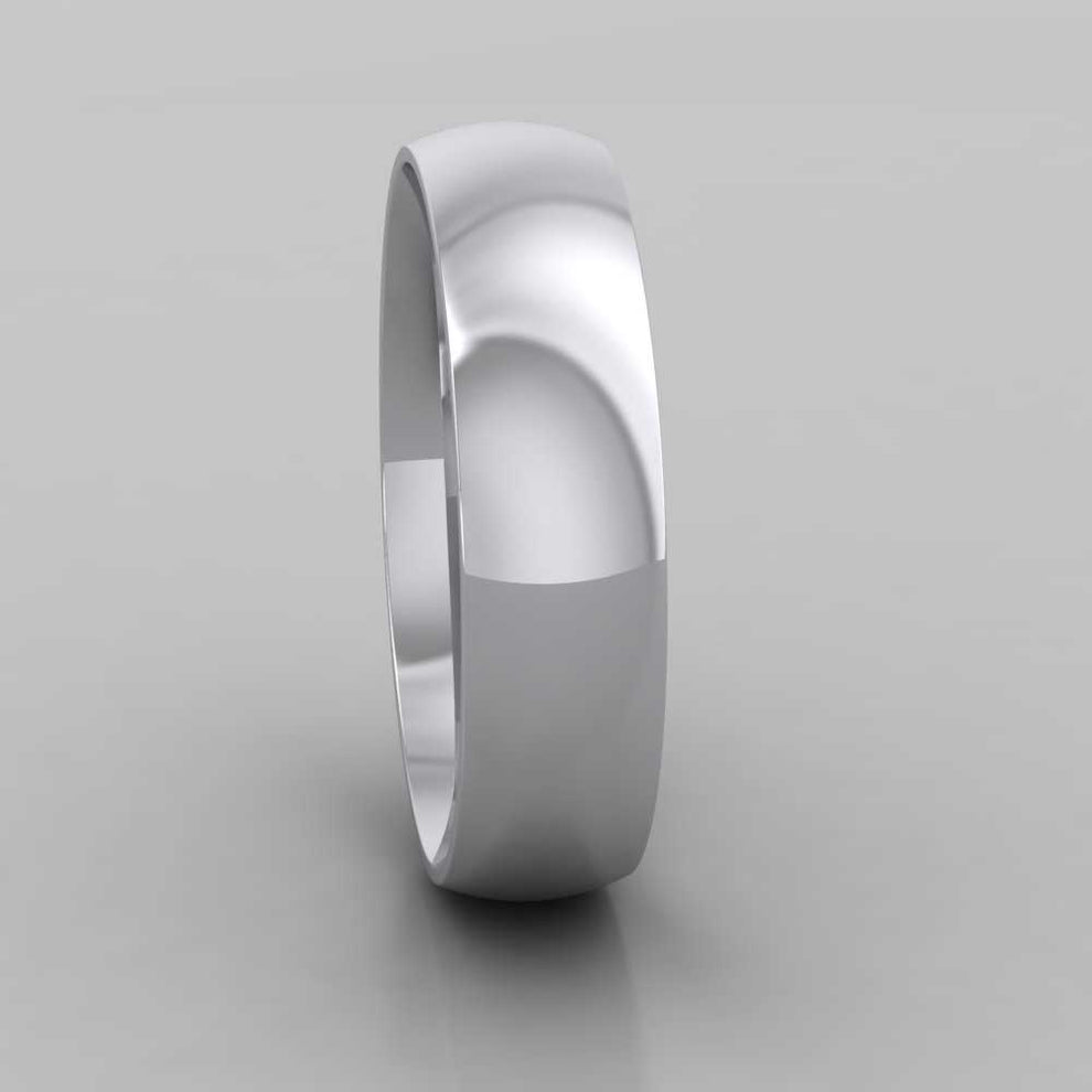 925 Sterling Silver 5mm Court Shape (Comfort Fit) Classic Weight Weddi ...