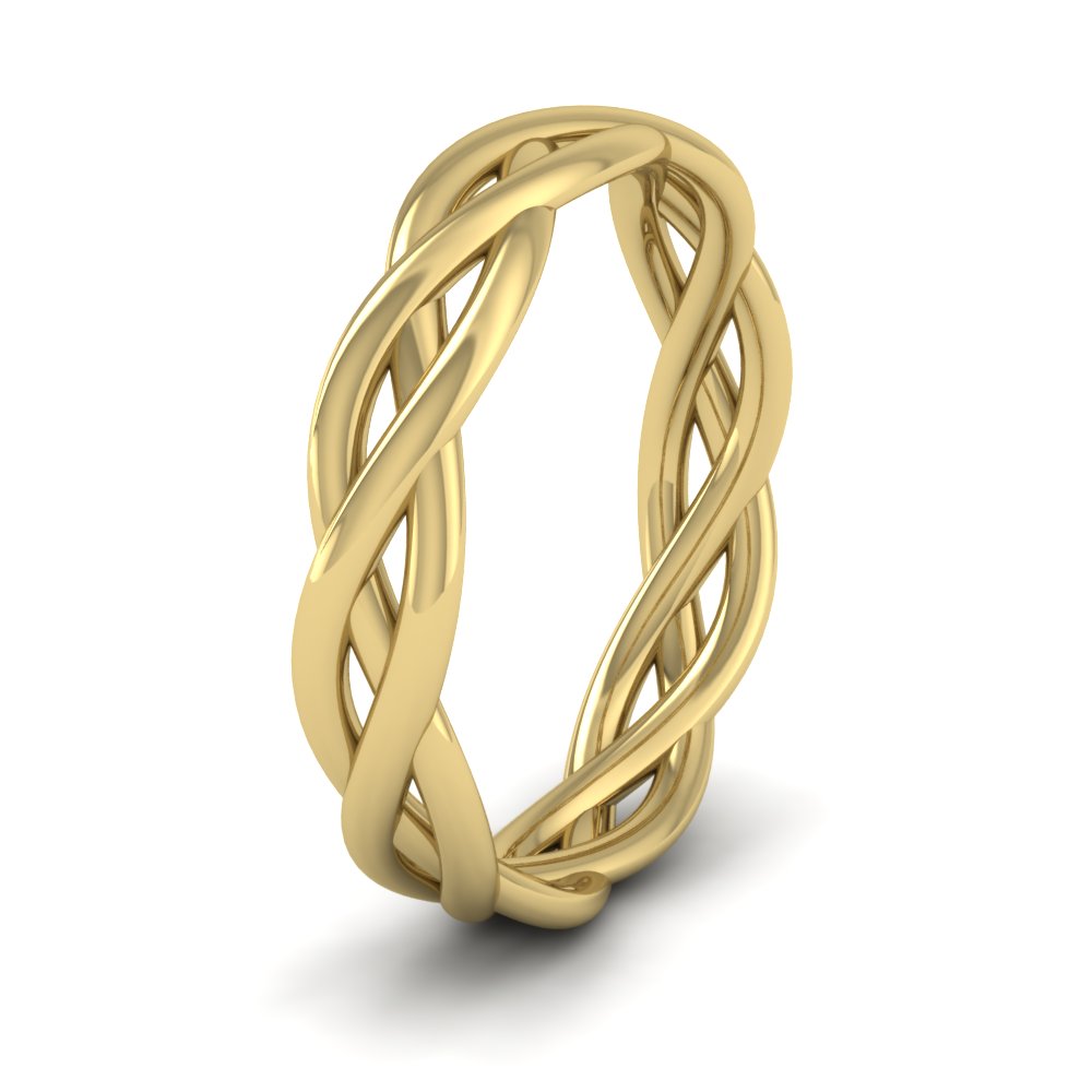 Triple Weave 18ct Yellow Gold 4mm Wedding Ring – dotJewellery.com